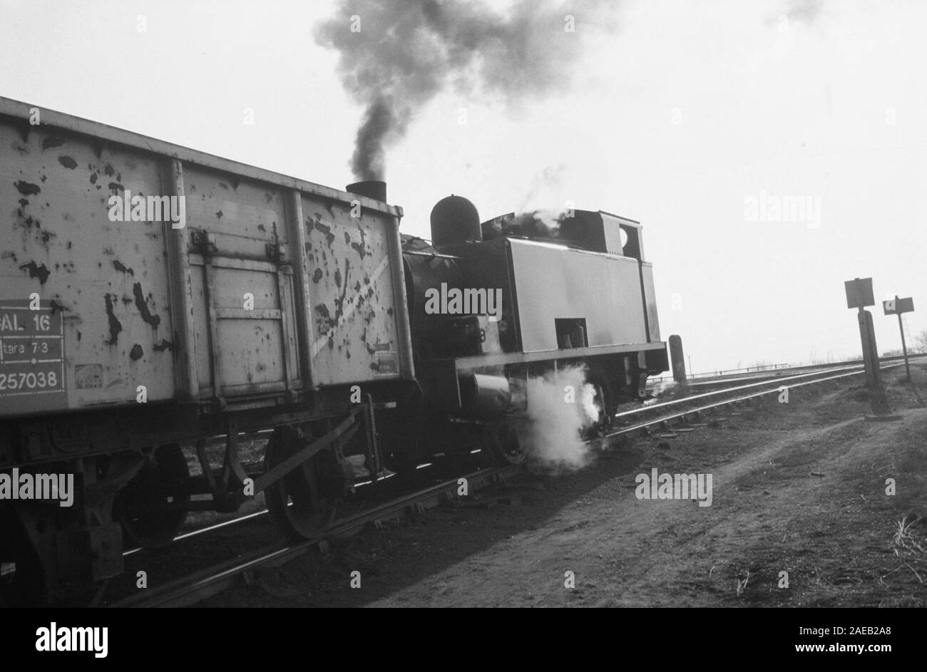 Steam engine shunting coal wagons at Newmarket Colliery, Wakefield ...