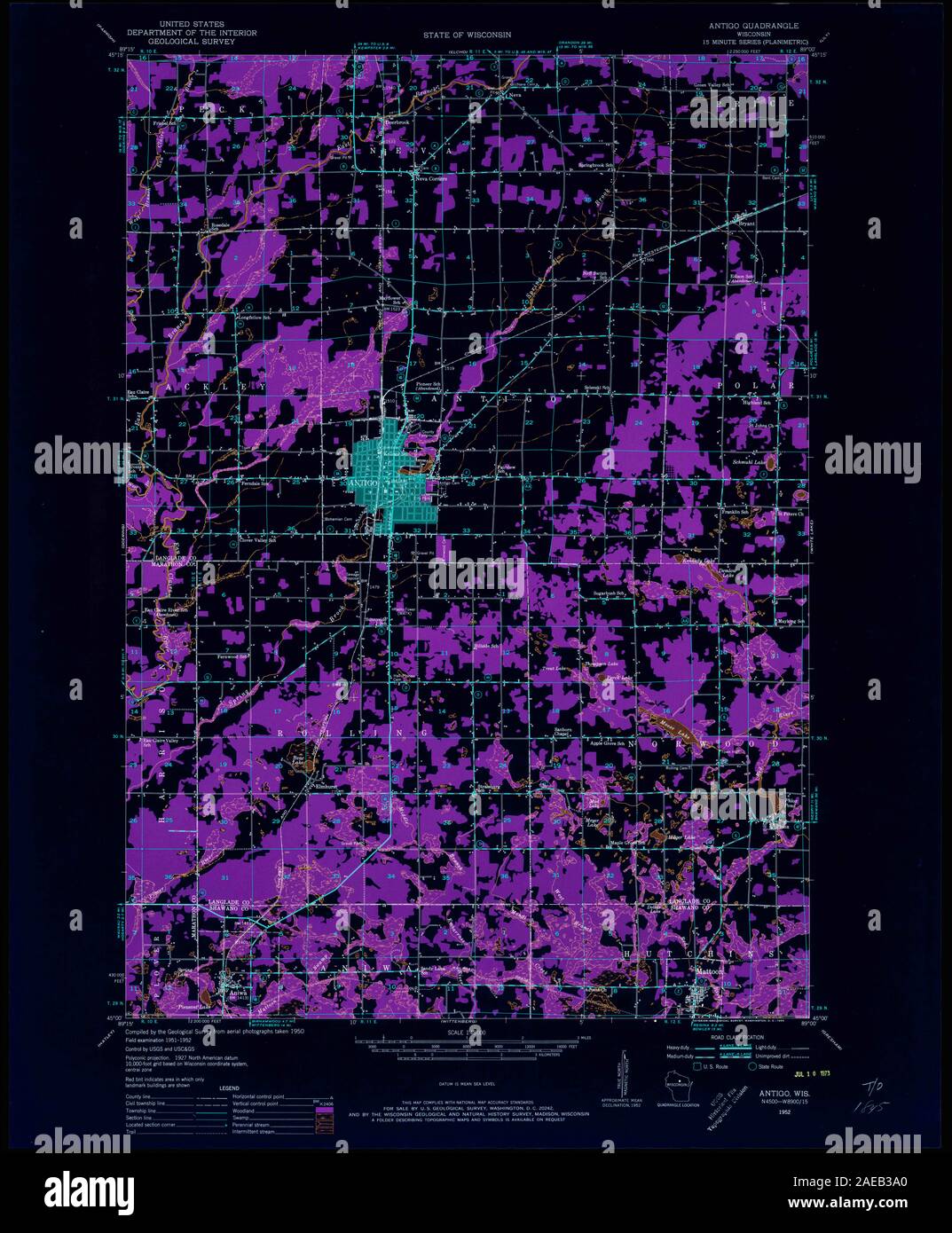 Map of antigo hi-res stock photography and images - Alamy