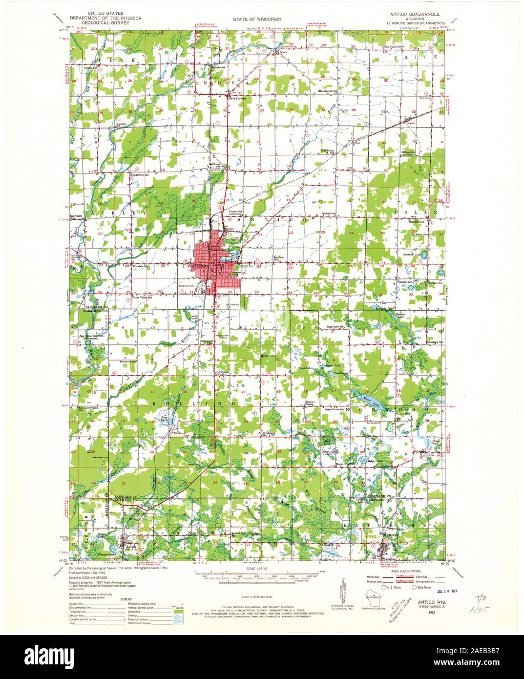 Map of antigo hi-res stock photography and images - Alamy