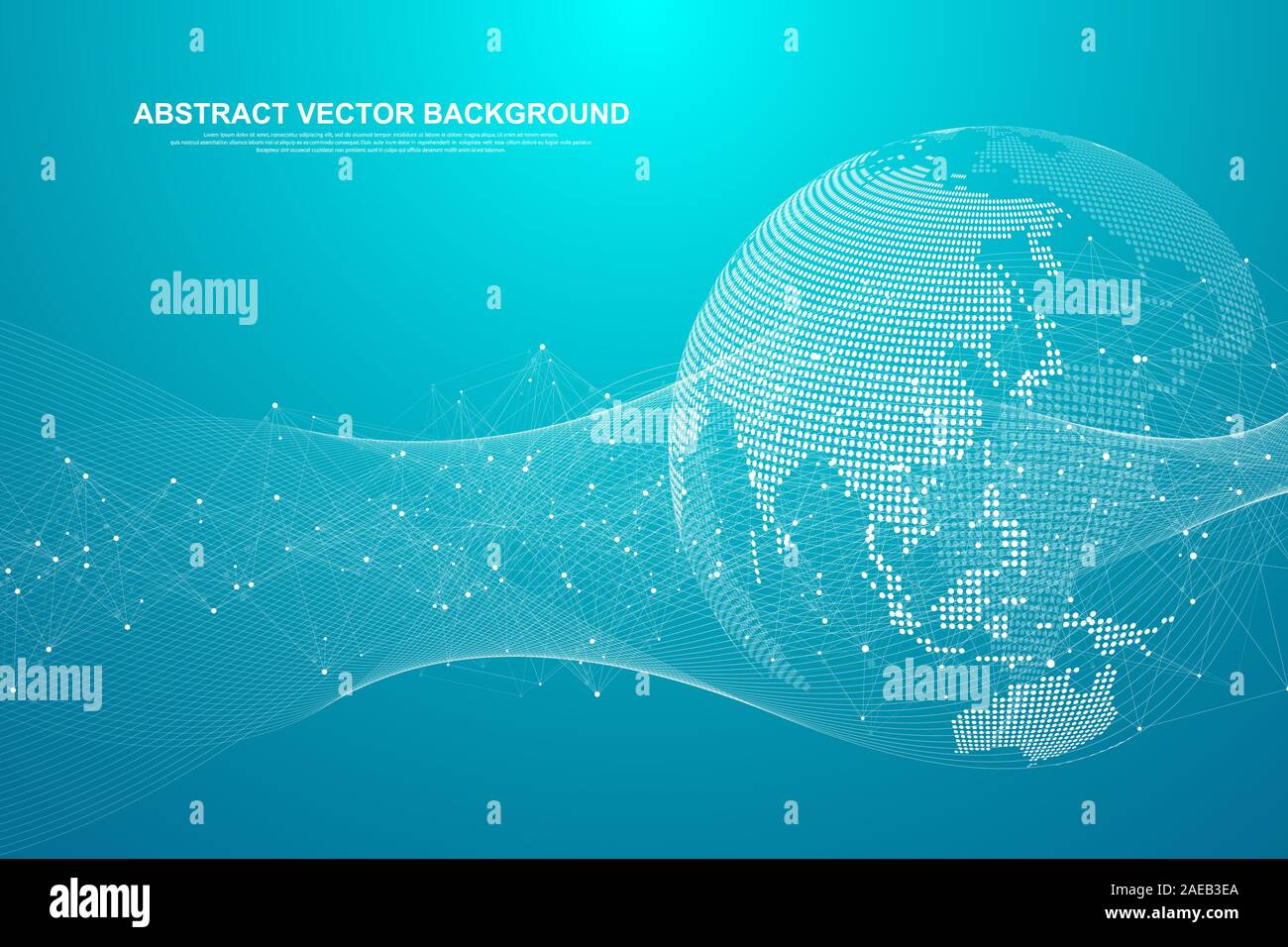 Global network connection concept. Big data visualization. Social ...