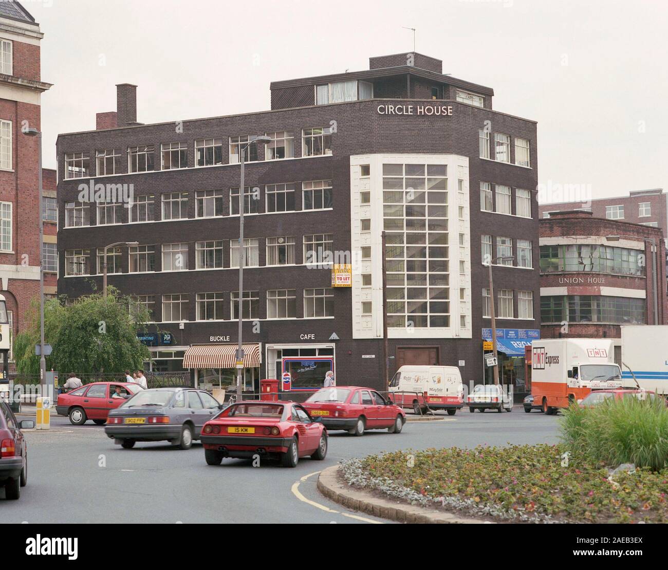 Circle house and roundabout at the bottom of the headrow hi-res stock ...