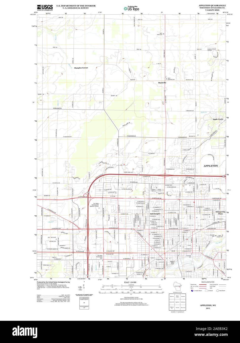 Map of appleton Cut Out Stock Images & Pictures - Alamy