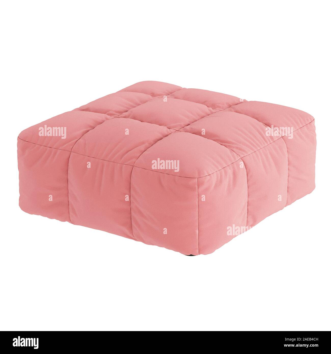 Cloth pink pouf on white background. 3d rendering Stock Photo - Alamy