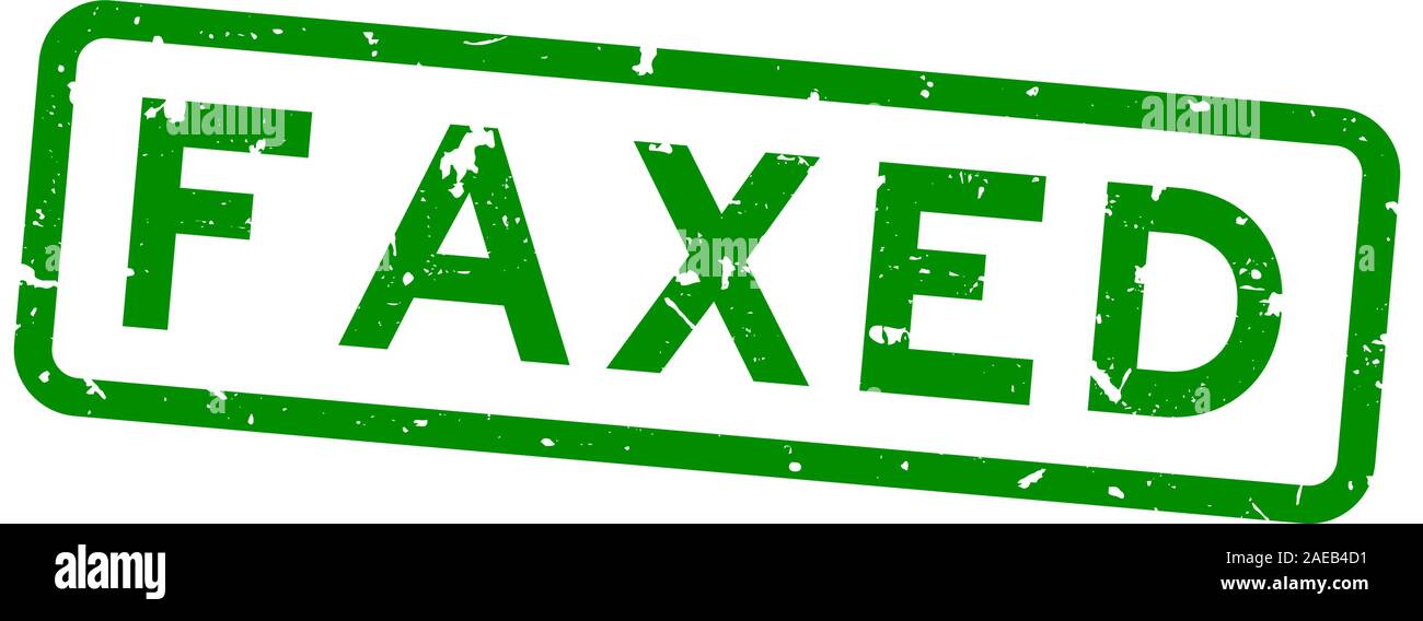 Grunge green faxed word square rubber seal stamp on white background ...