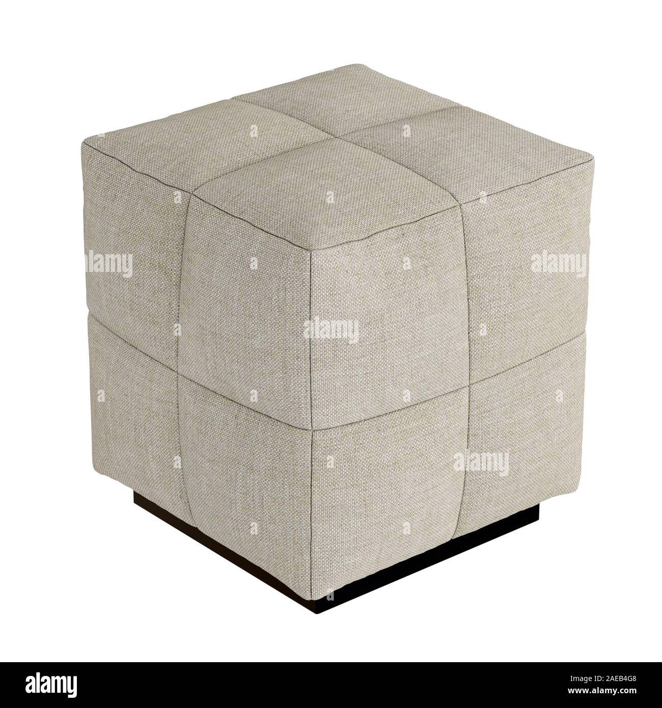 Box cloth pouf on white background. 3d rendering Stock Photo - Alamy