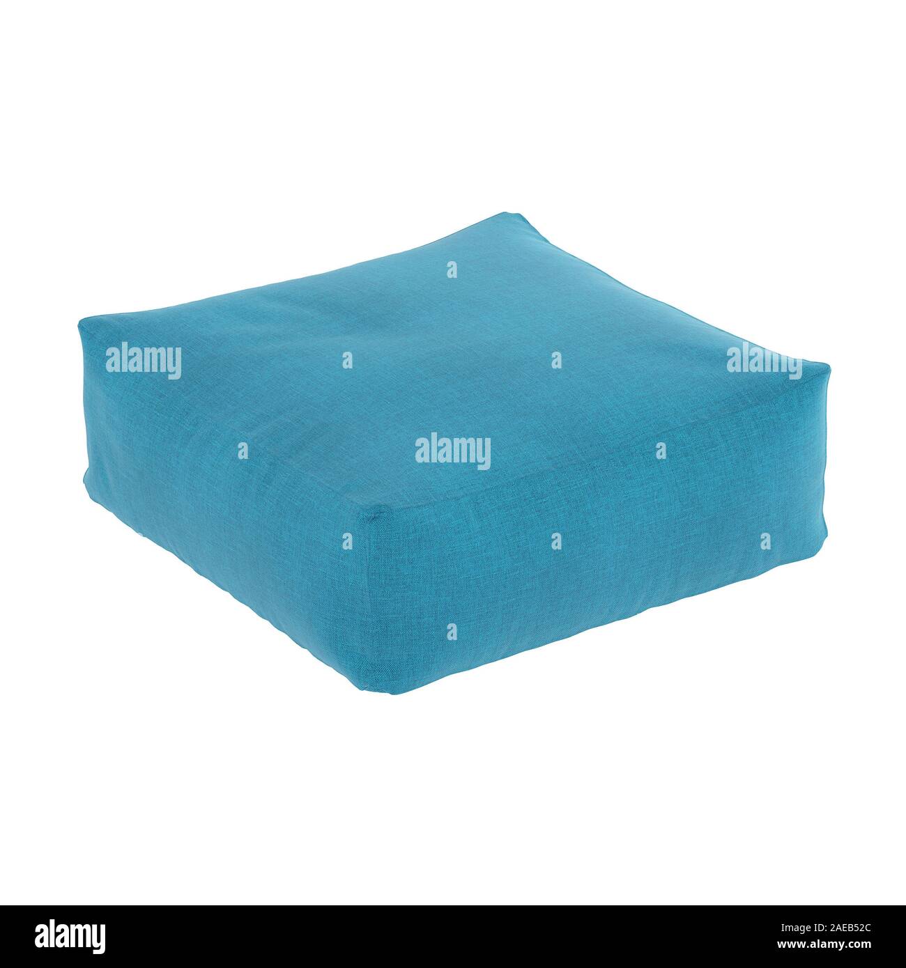 Turquoise cloth pouf on white background. 3d rendering Stock Photo - Alamy