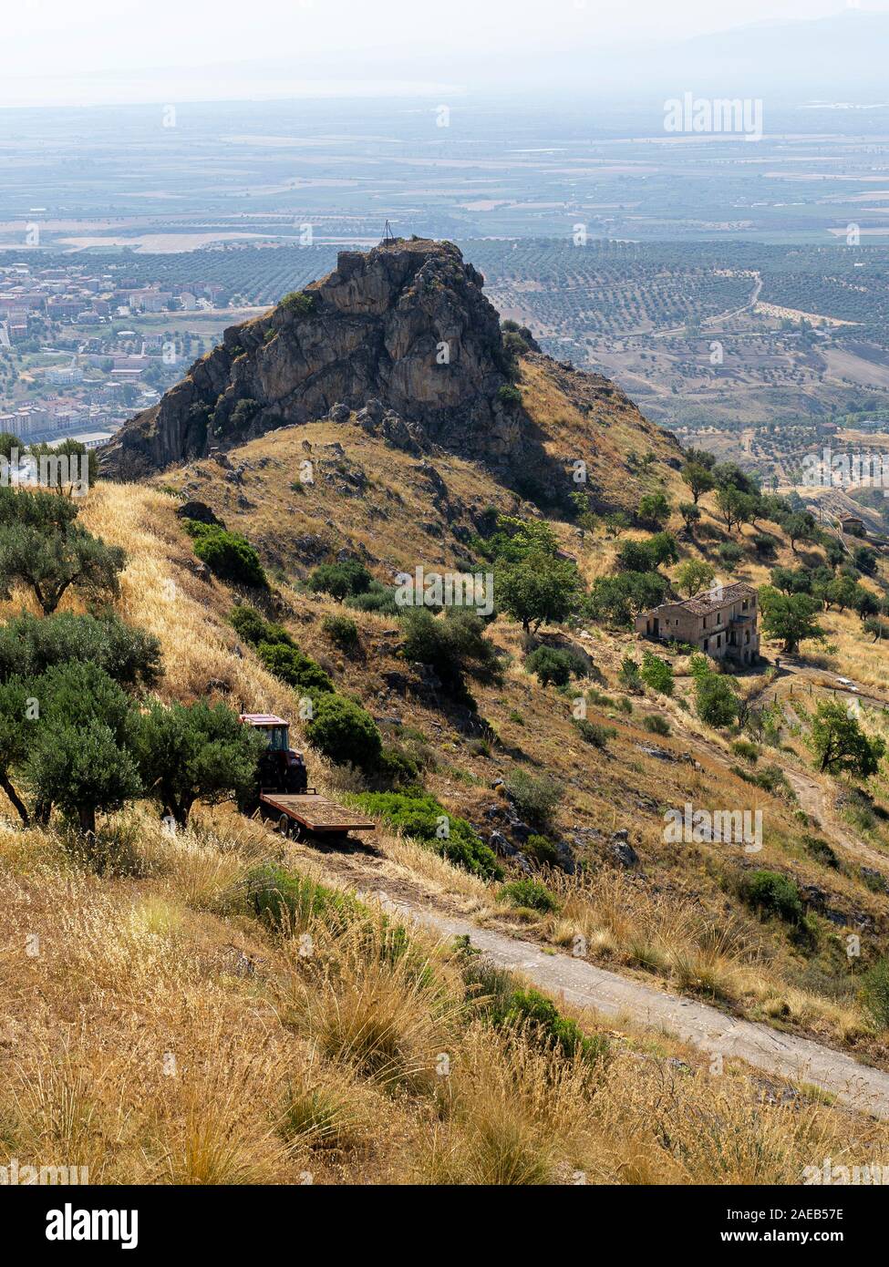Mountain landscape at summer in Calabria, Italy, near Castrovillari and ...