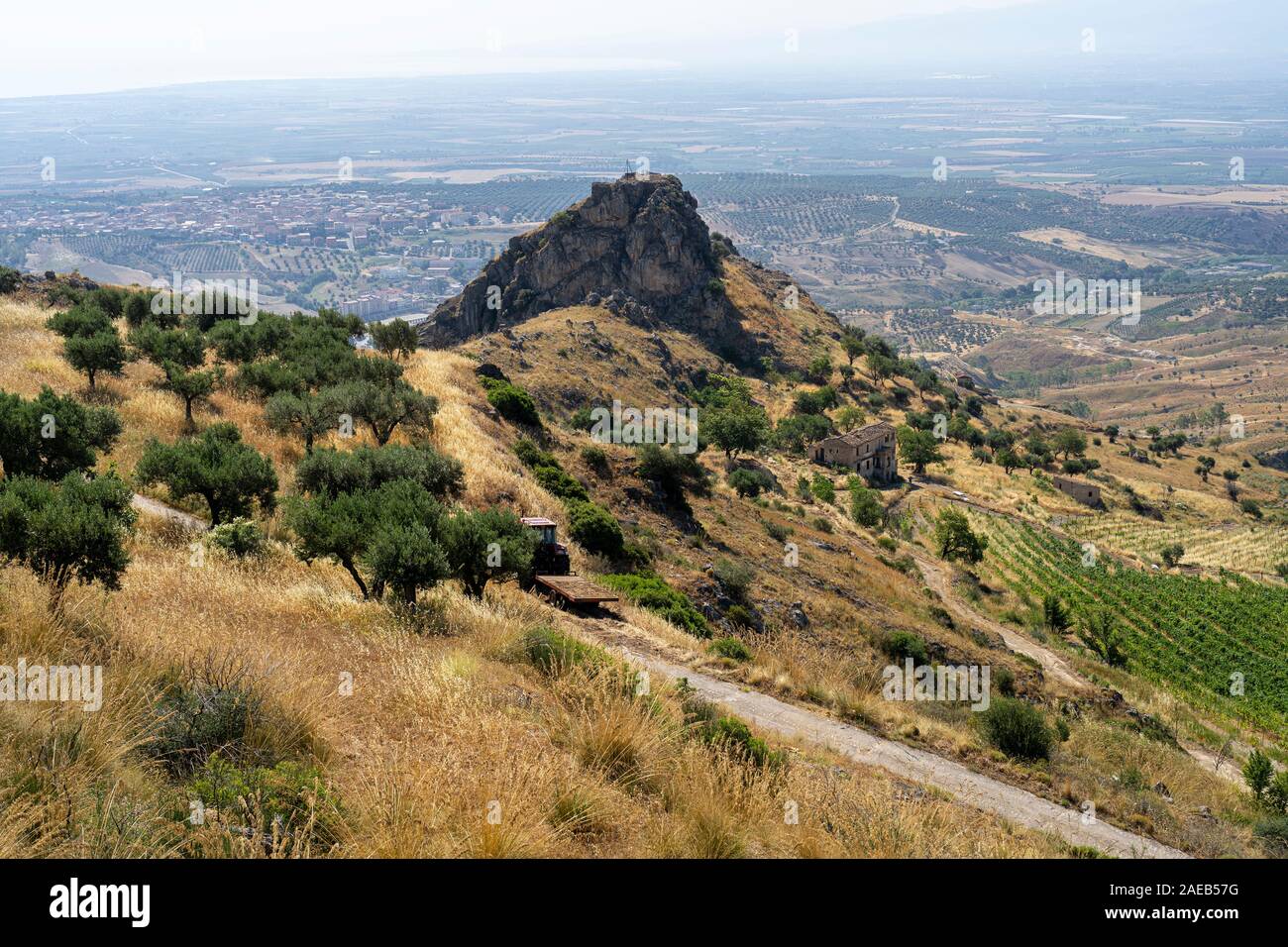 Mountain landscape at summer in Calabria, Italy, near Castrovillari and ...