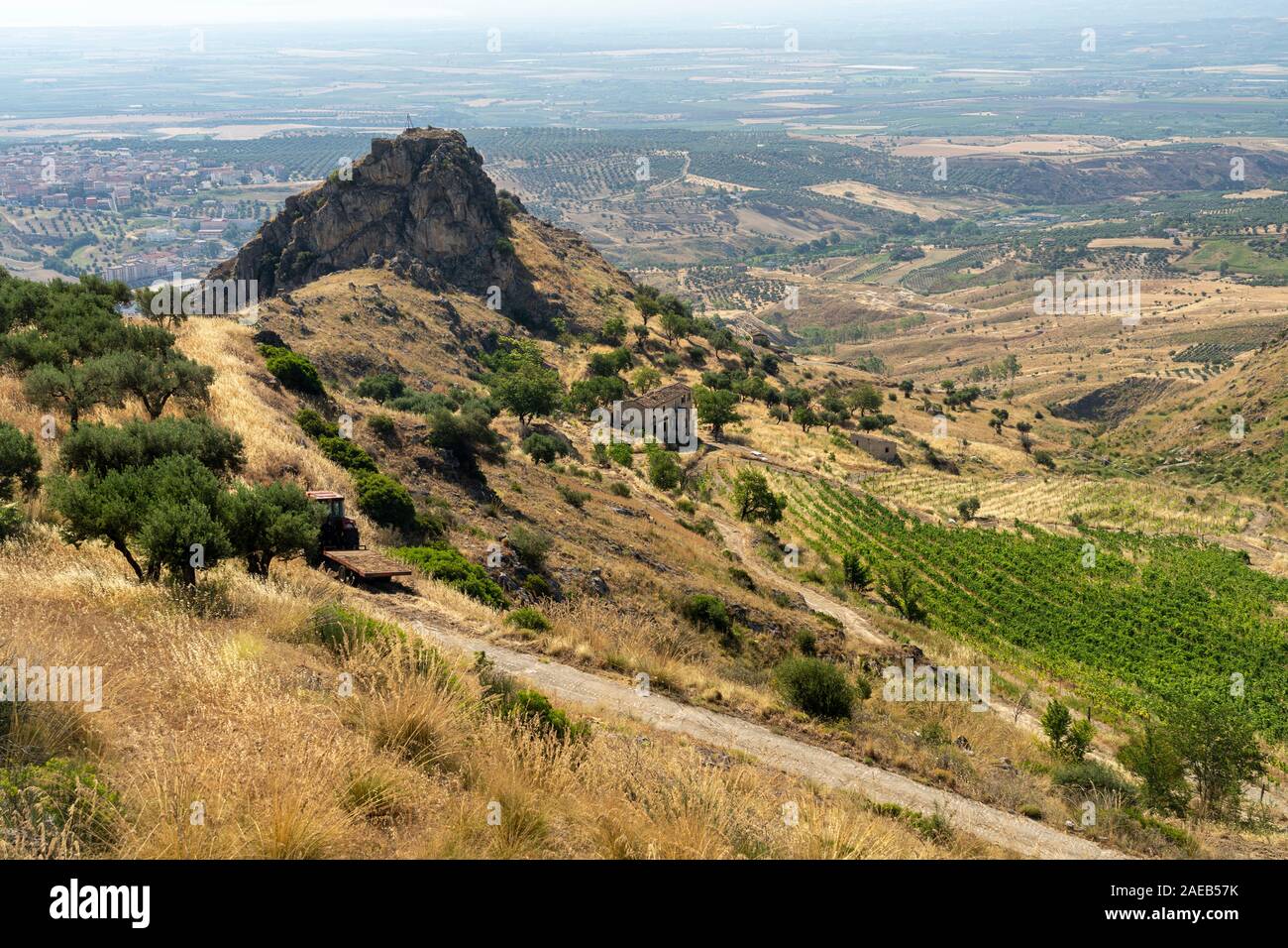 Mountain landscape at summer in Calabria, Italy, near Castrovillari and ...