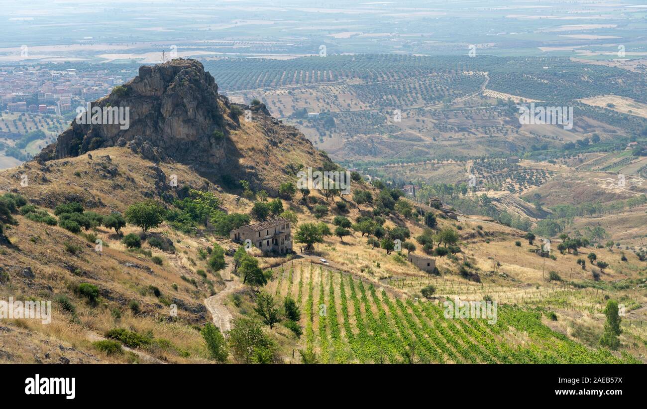 Mountain landscape at summer in Calabria, Italy, near Castrovillari and ...