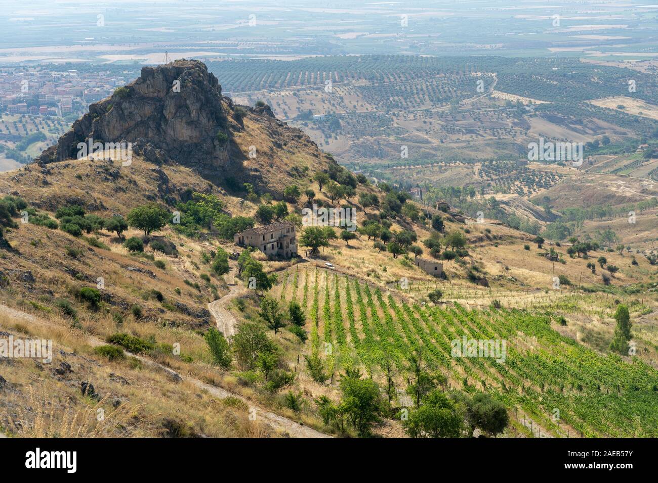 Mountain landscape at summer in Calabria, Italy, near Castrovillari and ...
