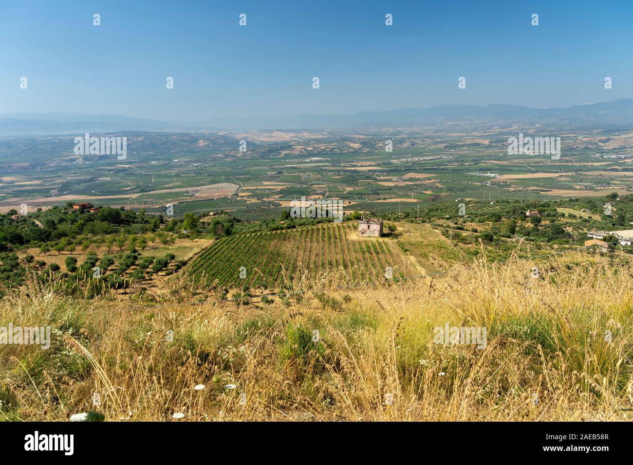 Mountain landscape at summer in Calabria, Italy, near Castrovillari and ...