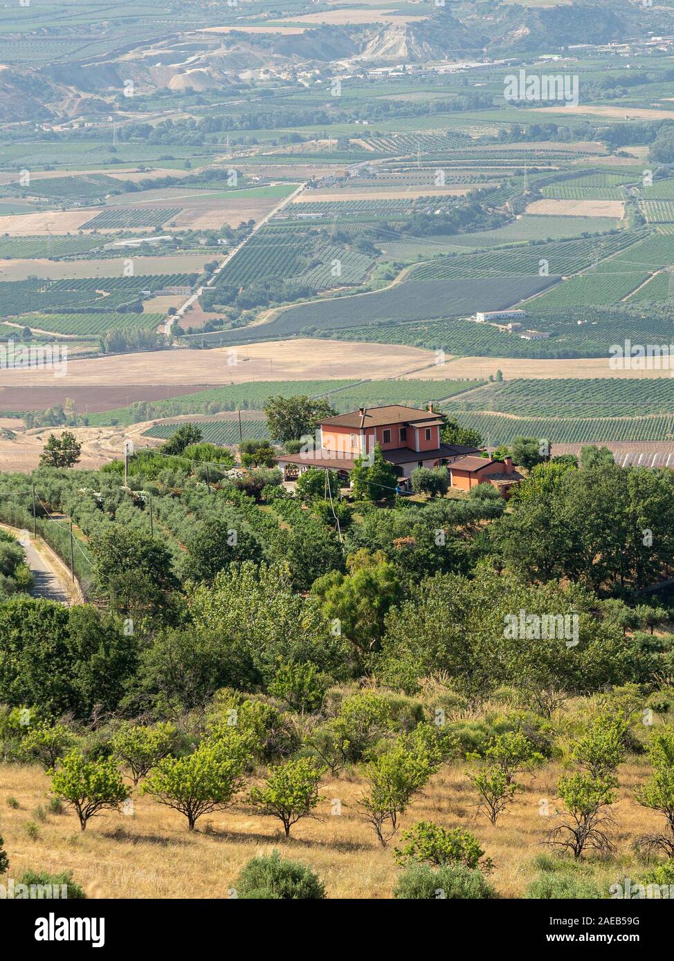 Mountain landscape at summer in Calabria, Italy, near Castrovillari and ...