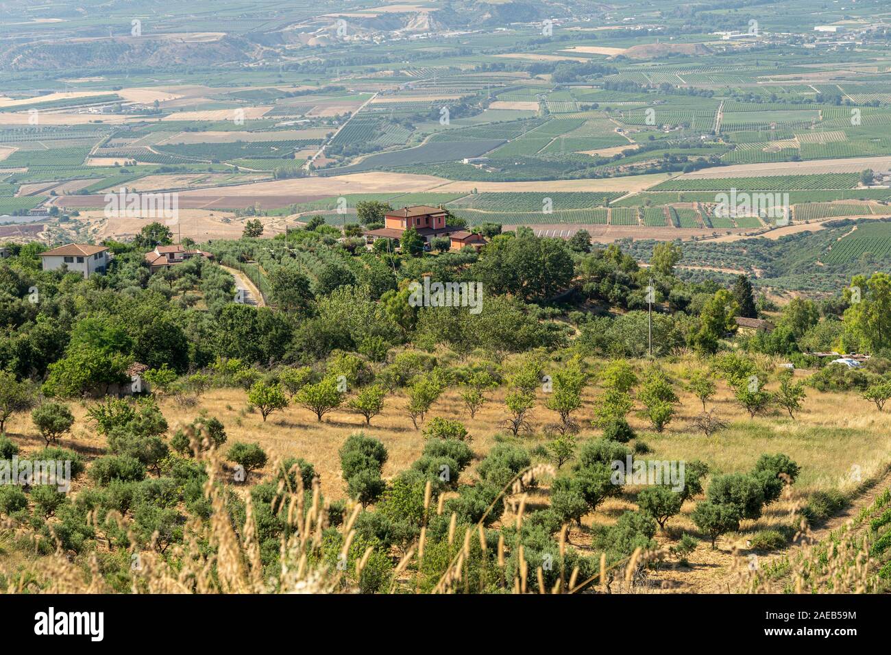 Mountain landscape at summer in Calabria, Italy, near Castrovillari and ...