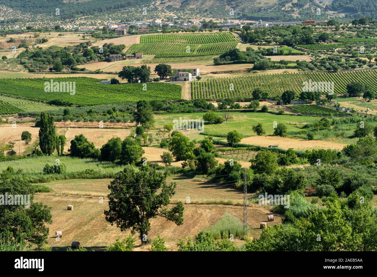 Mountain landscape at summer in Calabria, Italy, near Castrovillari and ...