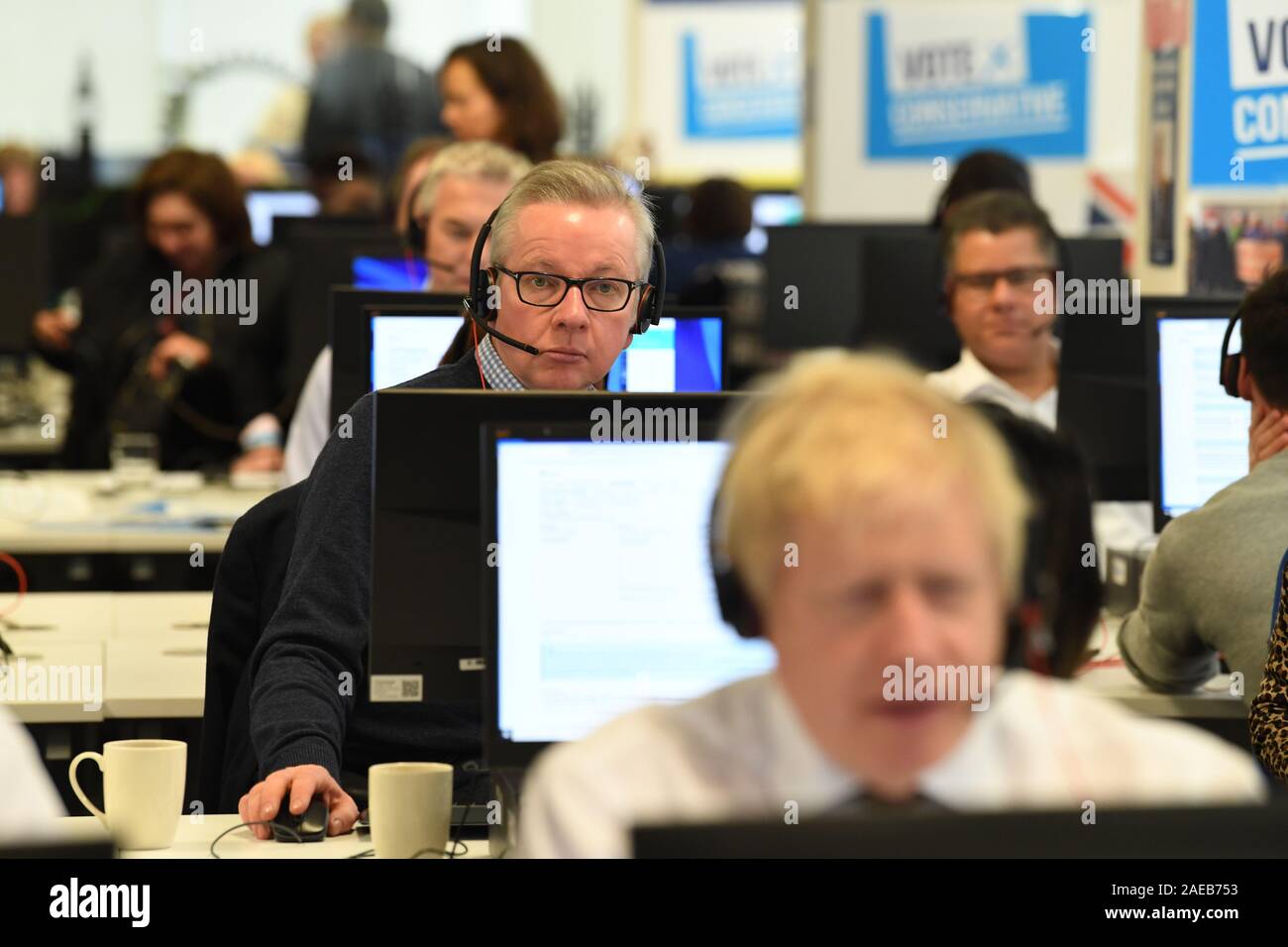 Cabinet conservative campaign headquarters call centre hi-res stock ...