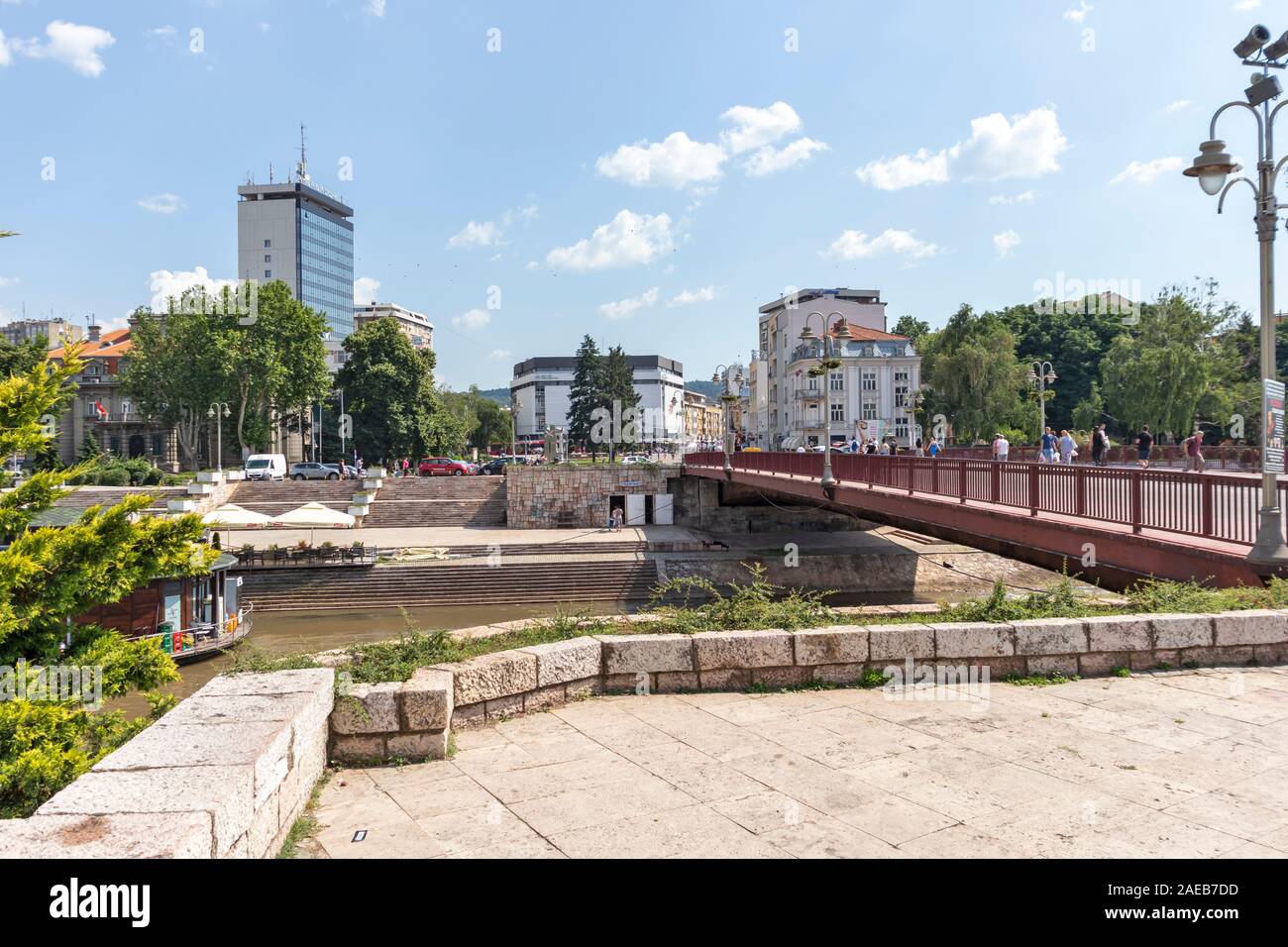 NIS, SERBIA - JUNE 15, 2019: Panoramic view of City of Nis and Nisava ...