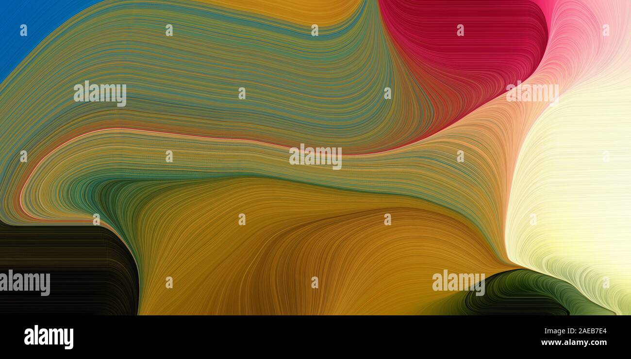 contemporary waves design with brown, very dark blue and bisque color ...