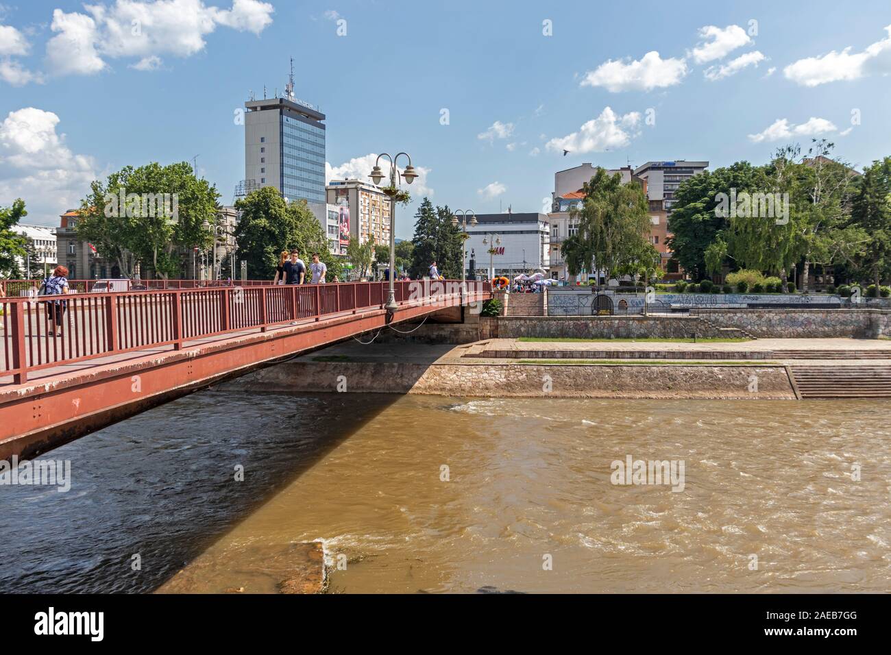 NIS, SERBIA - JUNE 15, 2019: Panoramic view of City of Nis and Nisava ...