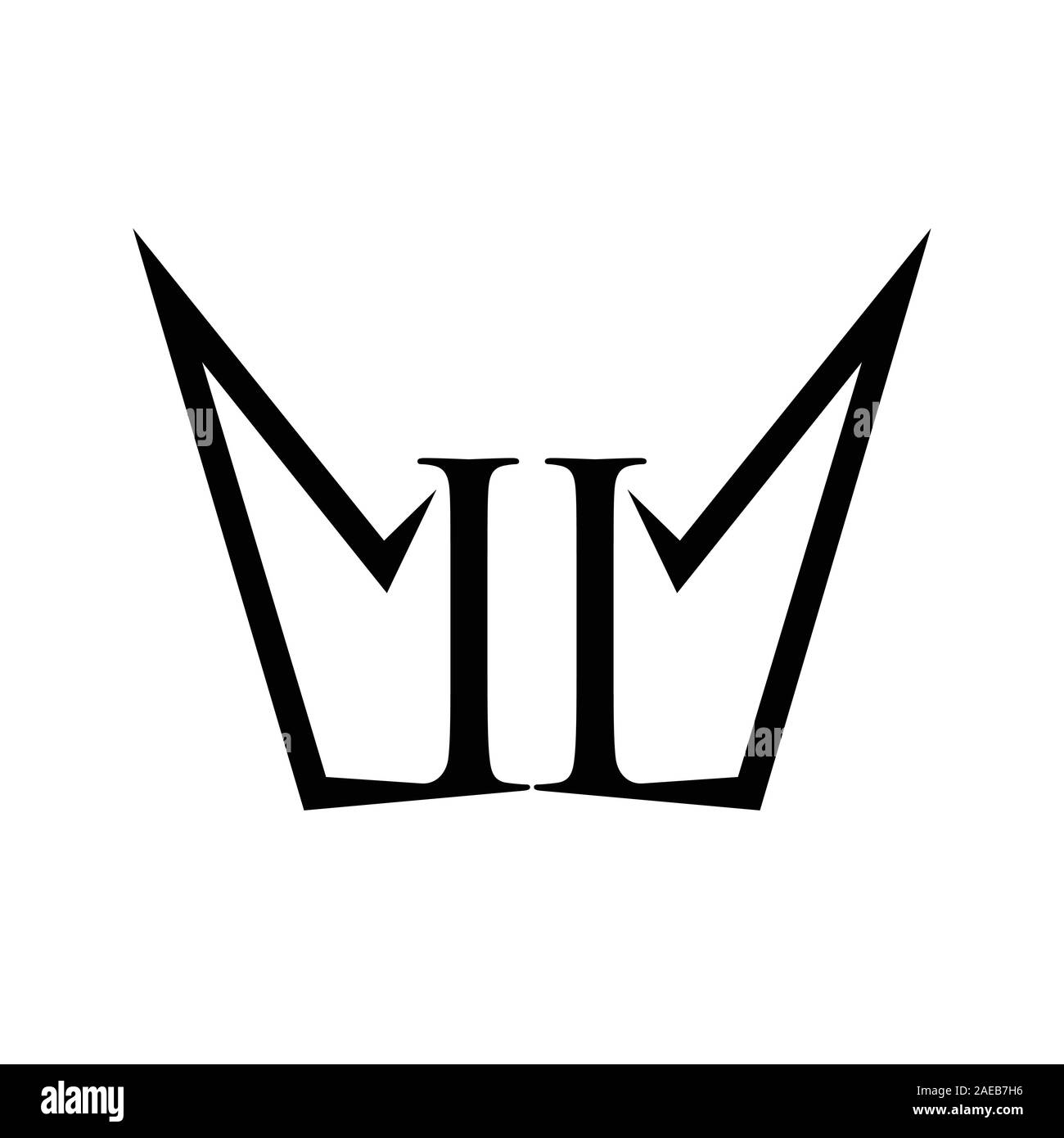 II Number Crown Shape Form Vector Symbol Graphic Logo Design Template ...