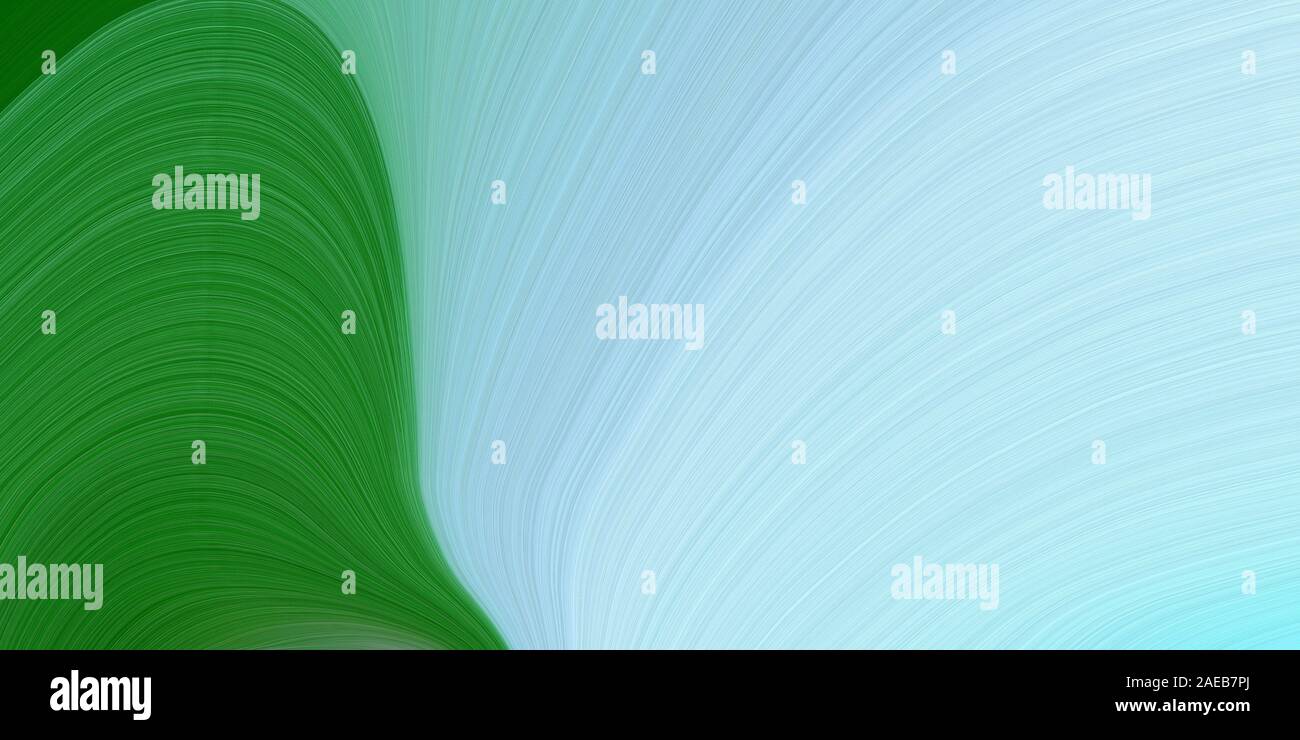 abstract waves design with forest green, powder blue and medium sea ...