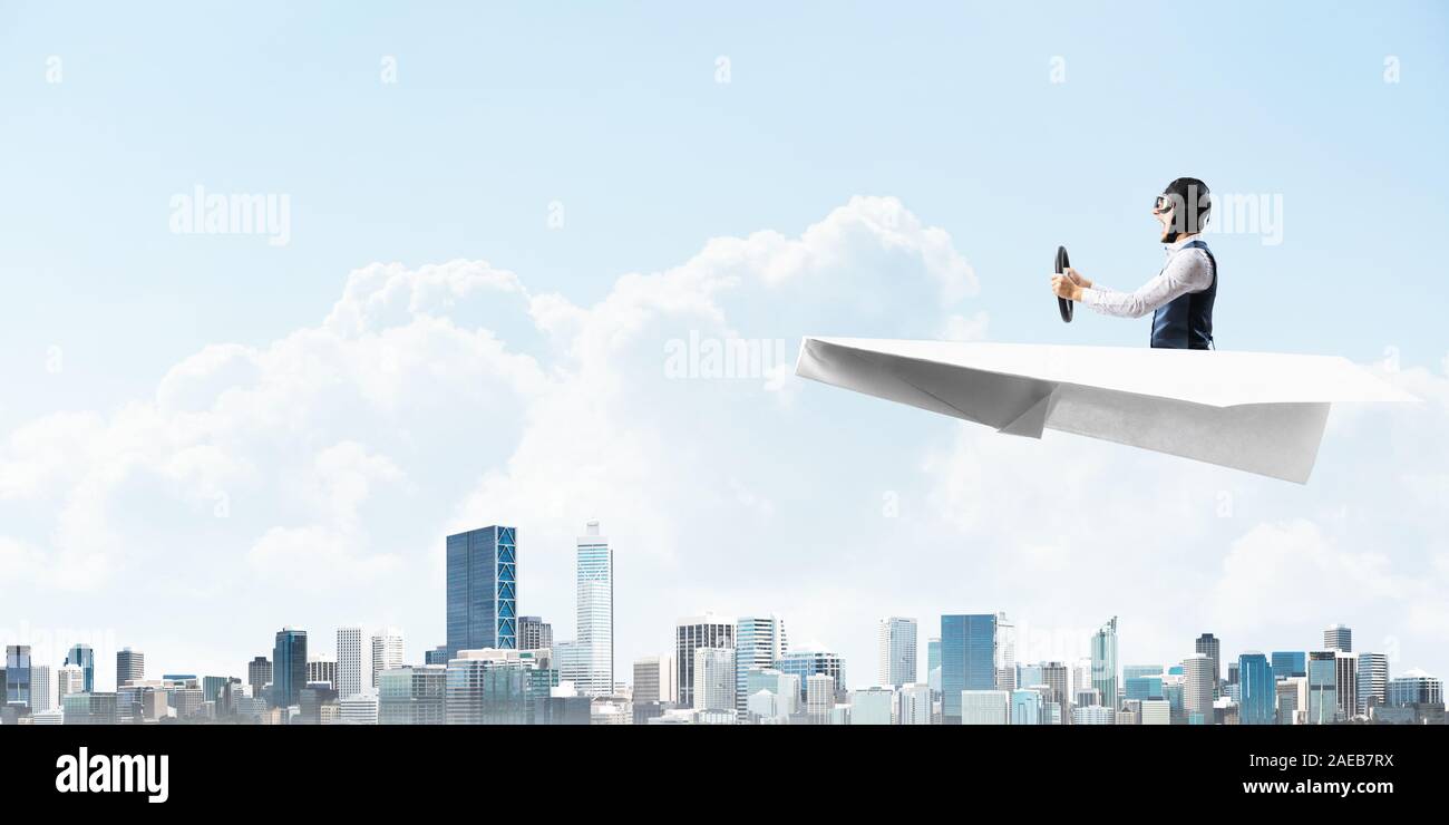 Business motivation concept with pilot airplane Stock Photo - Alamy
