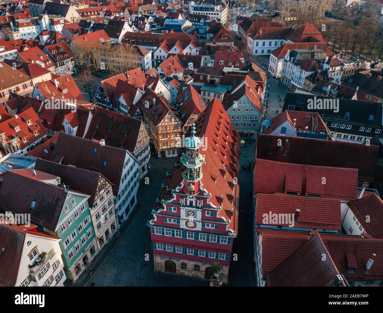 Aerial of the famous town hall of esslingen, germany Stock Photo - Alamy