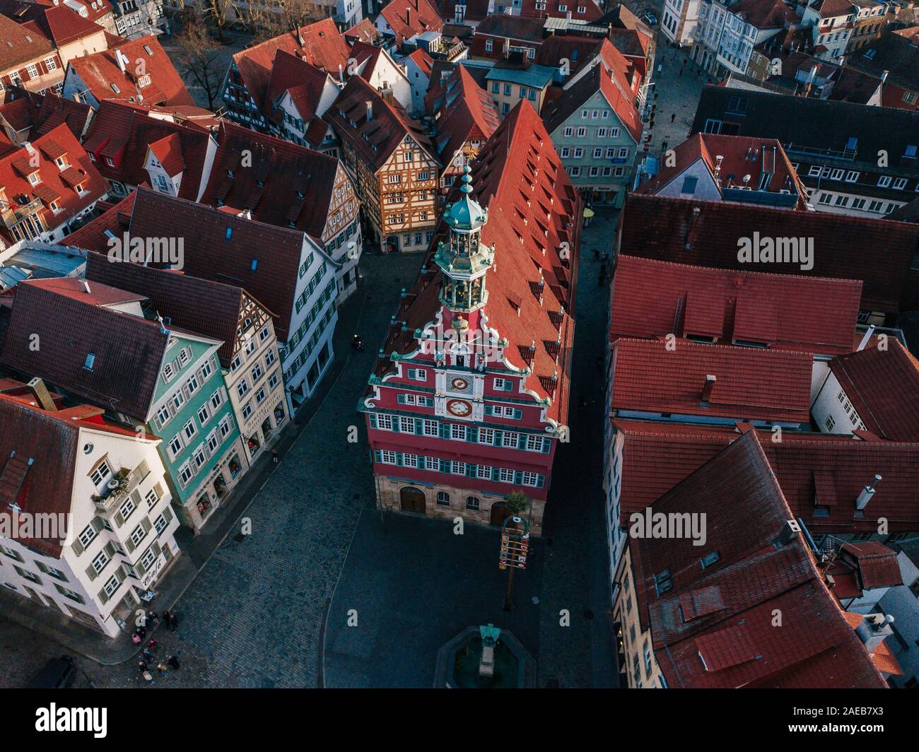Aerial of the famous town hall of esslingen, germany Stock Photo - Alamy