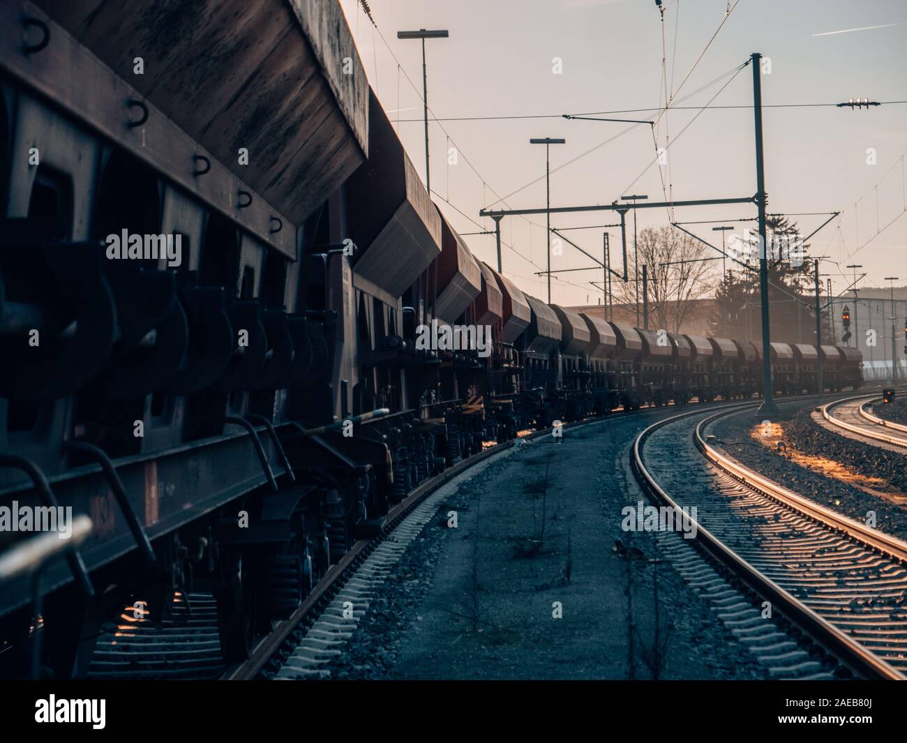 Old and rusty cargo train in Germany Stock Photo - Alamy