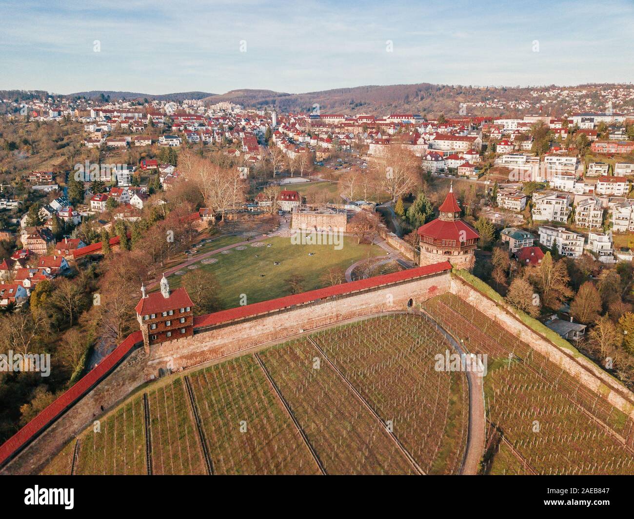 Aerial of the Famous Esslingen Castle in South Germany Stock Photo - Alamy