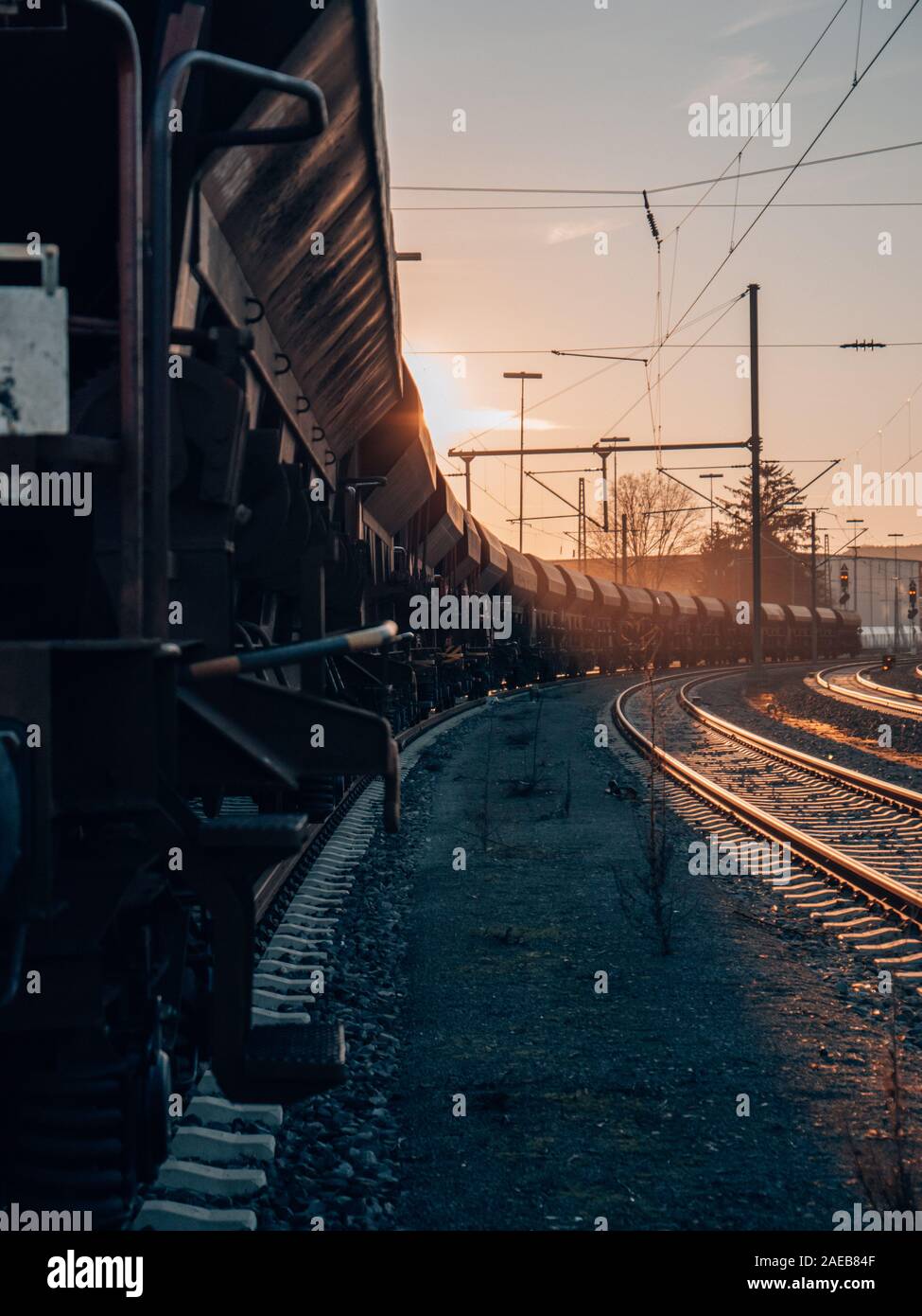 Old and rusty cargo train in Germany Stock Photo - Alamy