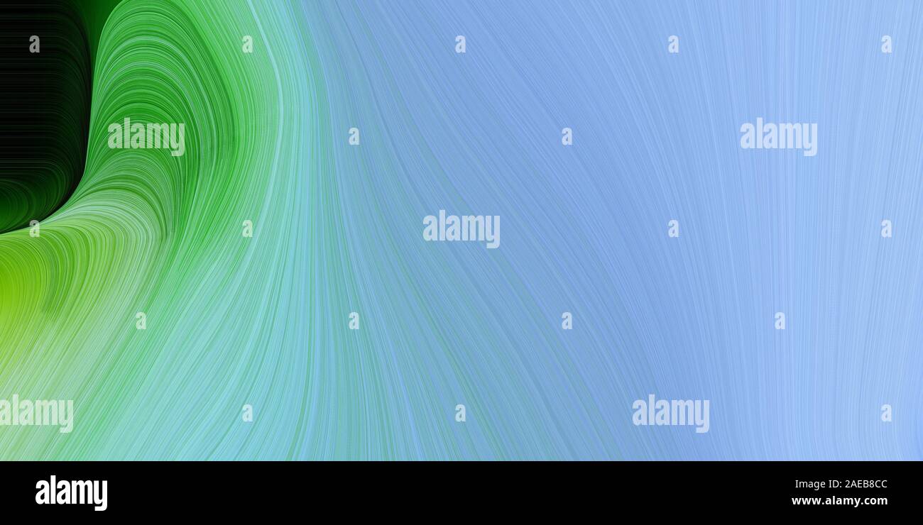modern curvy waves background design with sky blue, forest green and ...