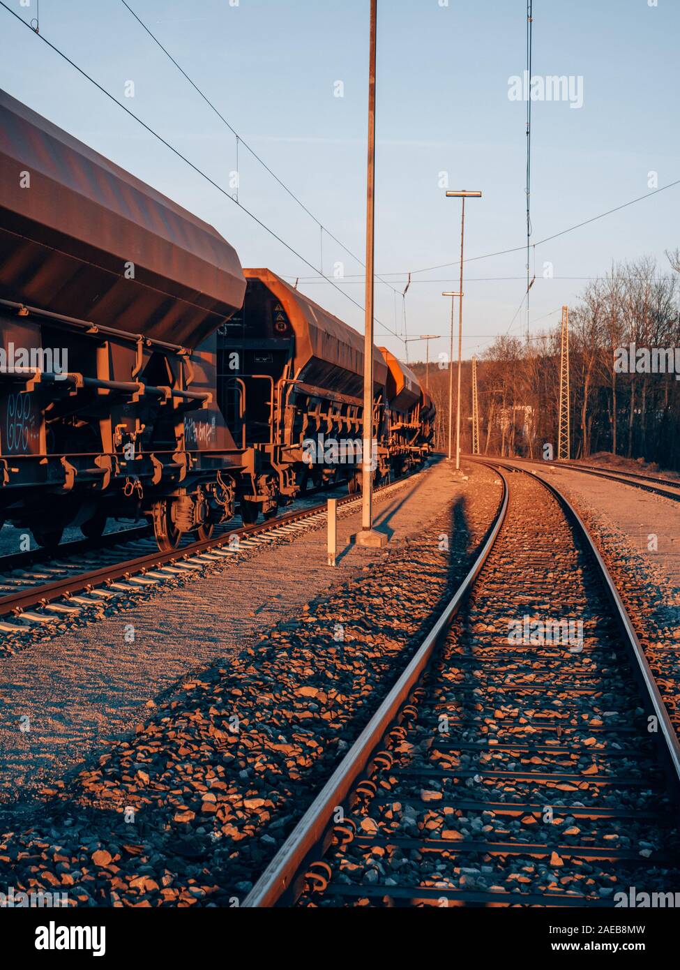 Old and rusty cargo train in Germany Stock Photo - Alamy
