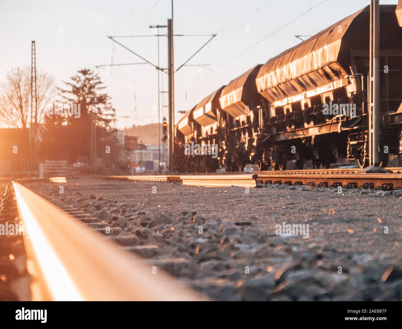 Old and rusty cargo train in Germany Stock Photo - Alamy