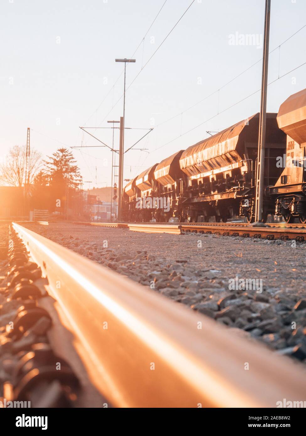 Old and rusty cargo train in Germany Stock Photo - Alamy