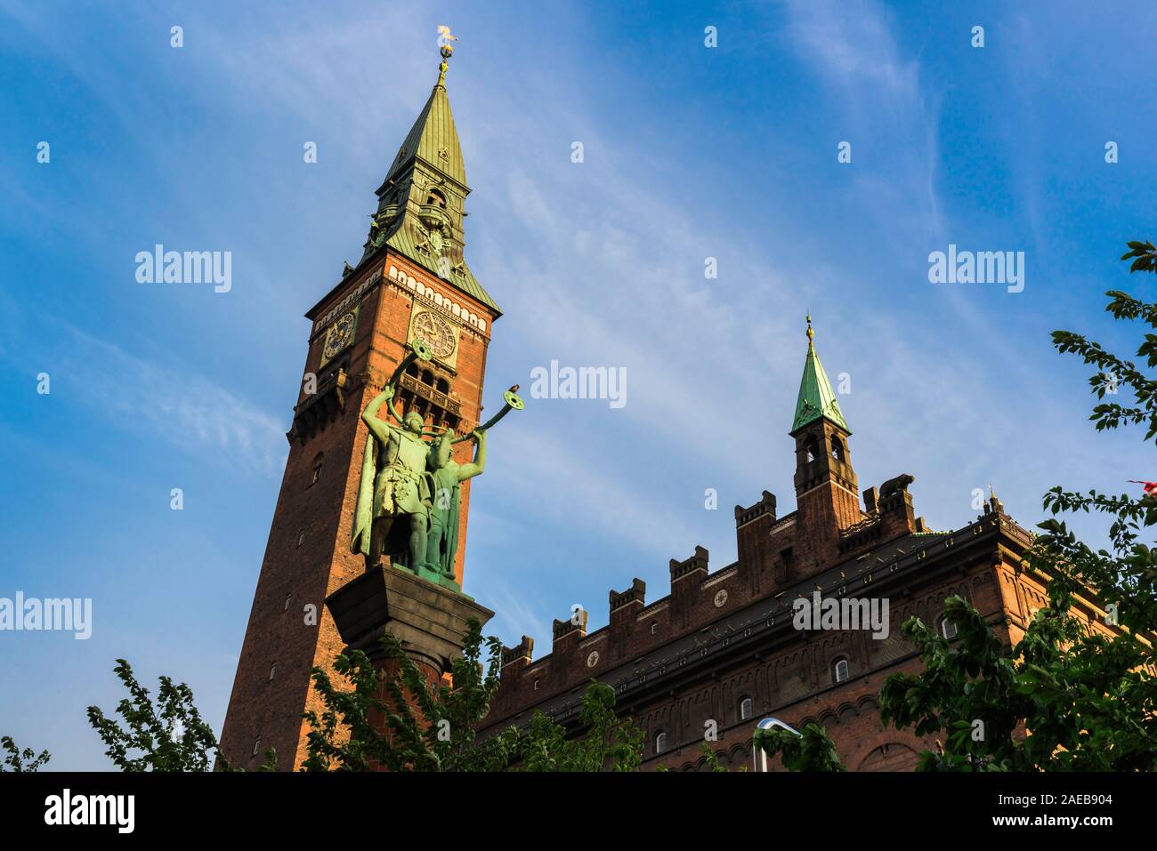 Copenhagen City Hall, view of the east side of the Rådhus (city hall ...
