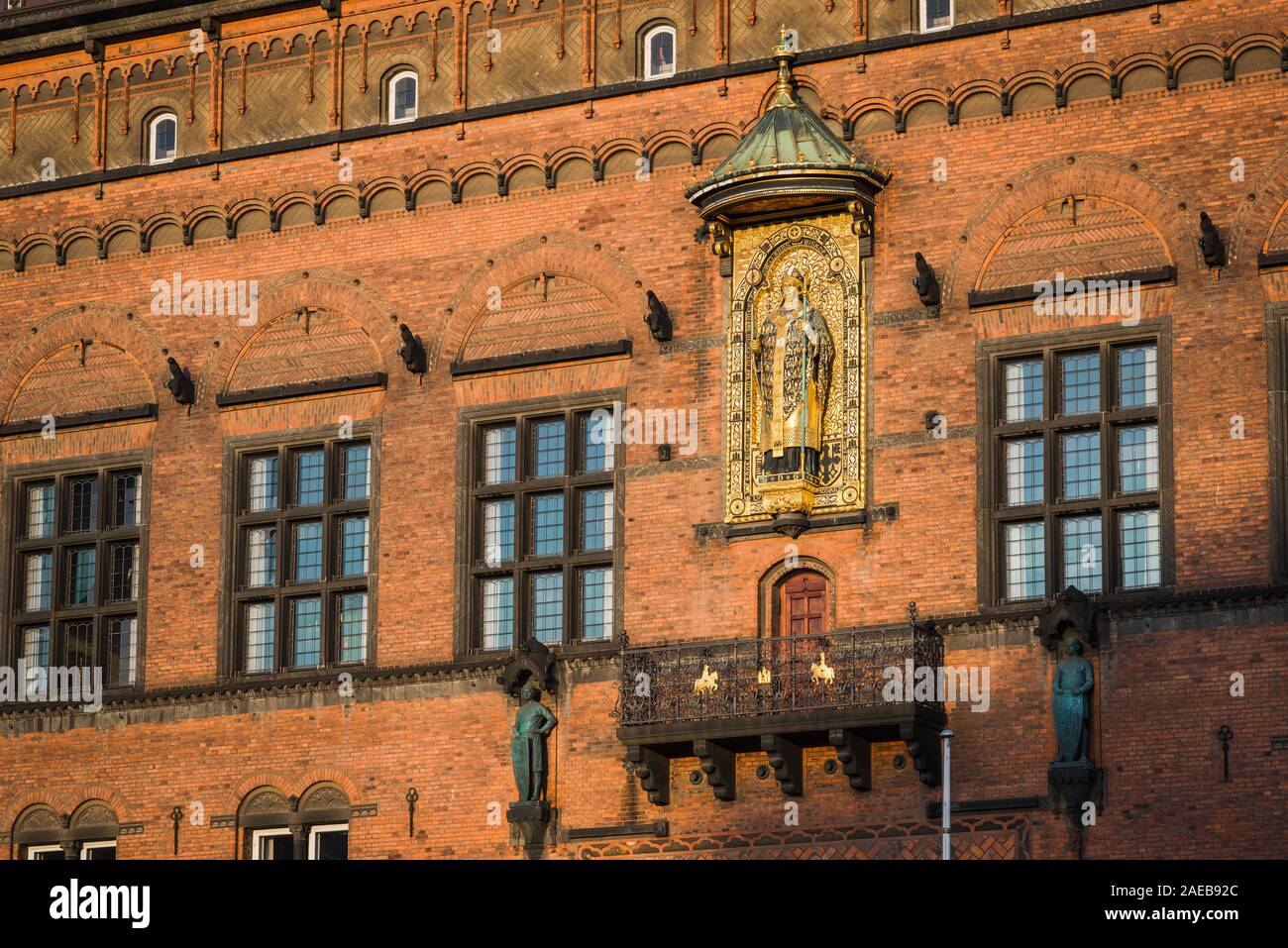 View of the gilded relief of Bishop Absalon sited on the north wall of ...