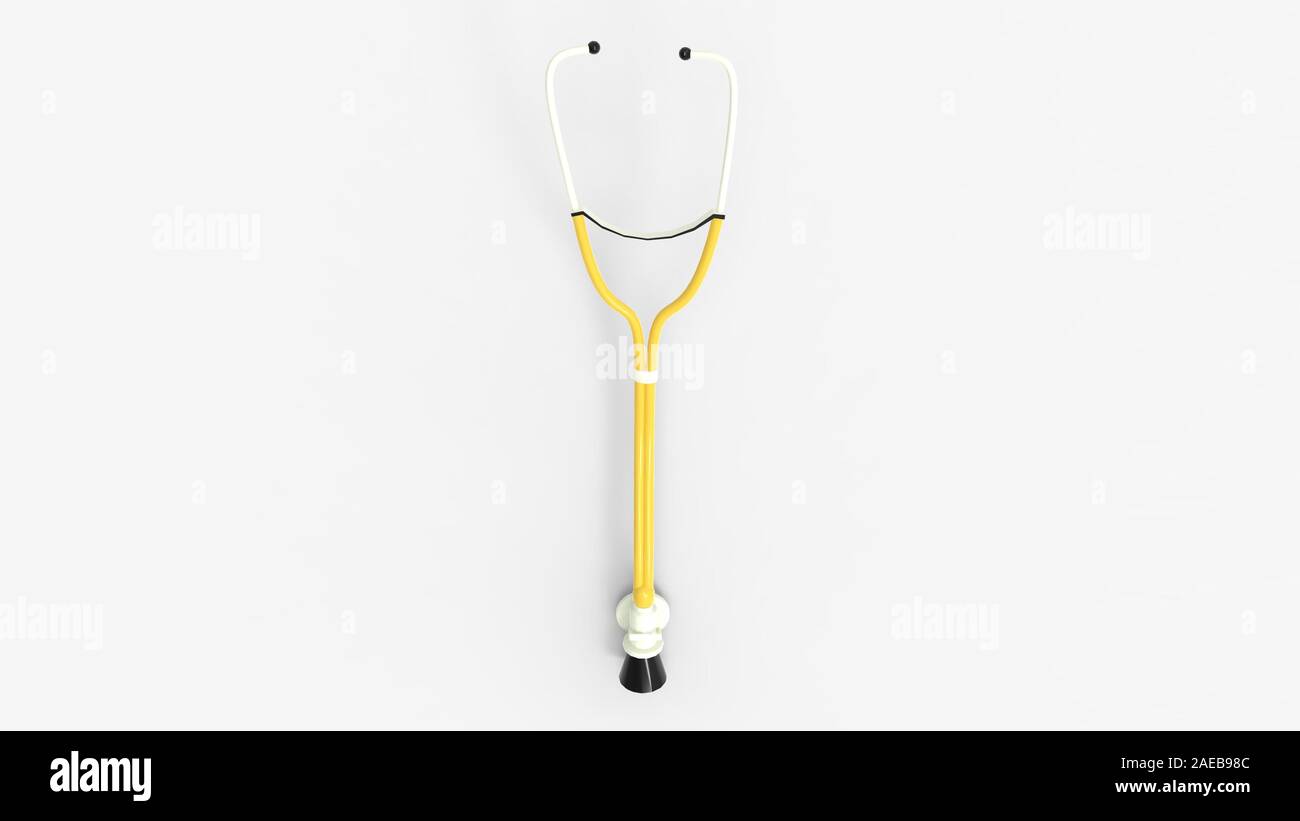 3d rendering of a stethoscope isolated in a studio background Stock ...