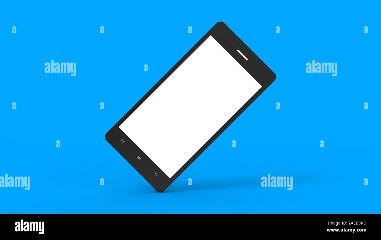 3d rendering of a smart phone isolated in a studio background Stock ...