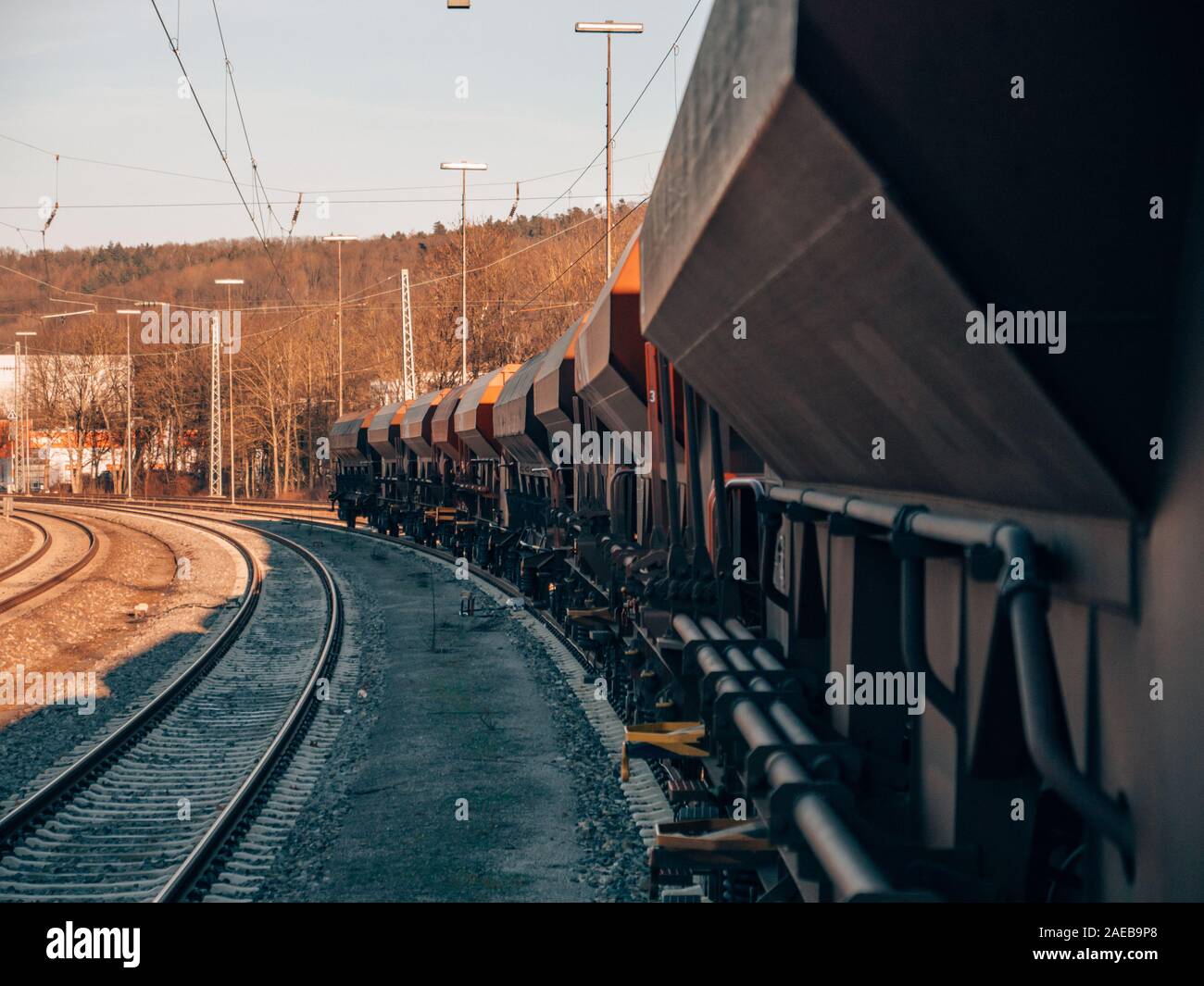 Old and rusty cargo train in Germany Stock Photo - Alamy