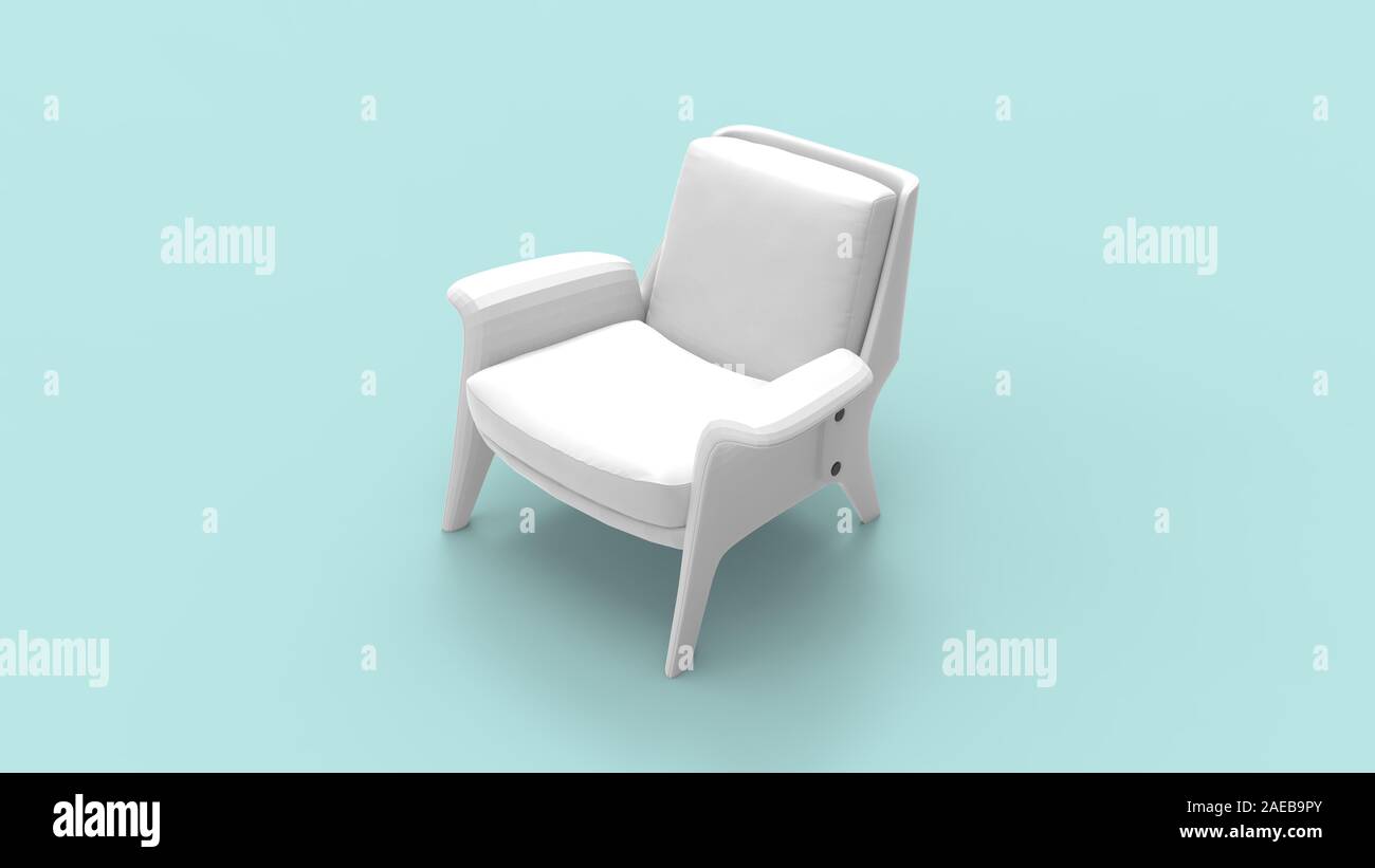 3d rendering of a white design chair isolated in studio background ...