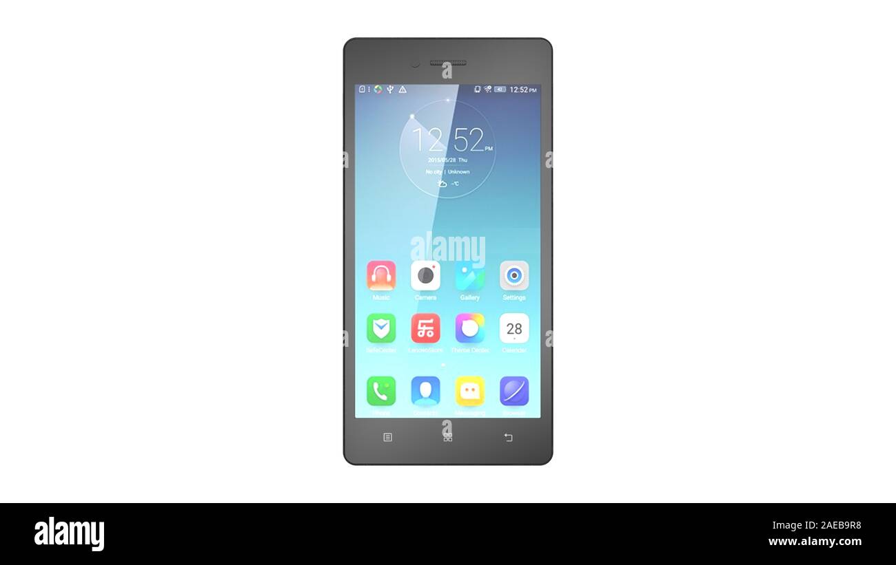 3d rendering of a smart phone isolated in a studio background Stock ...