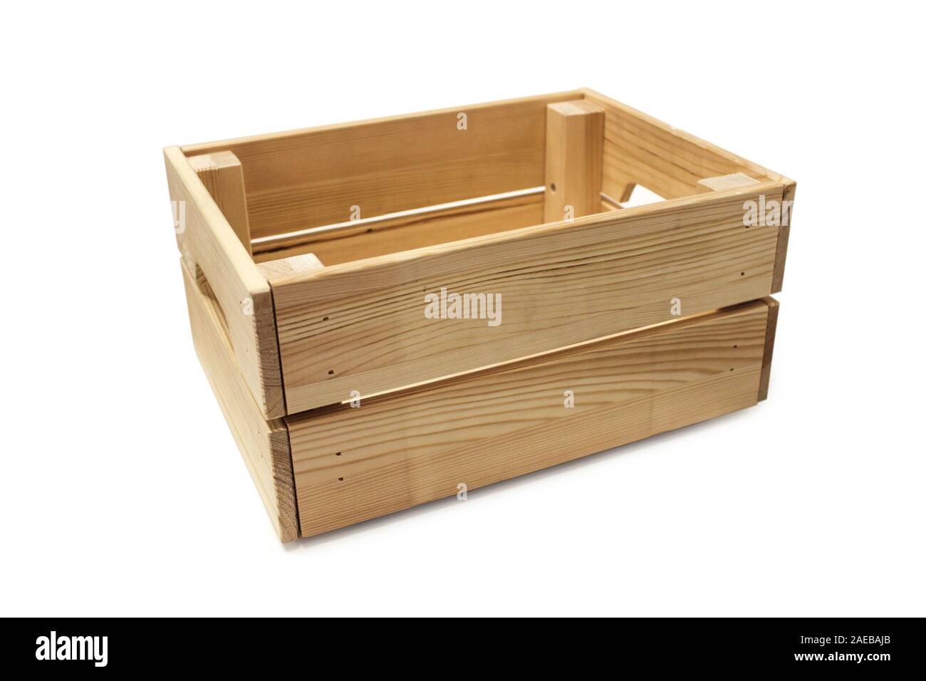 Wooden box isolated on white background Stock Photo - Alamy