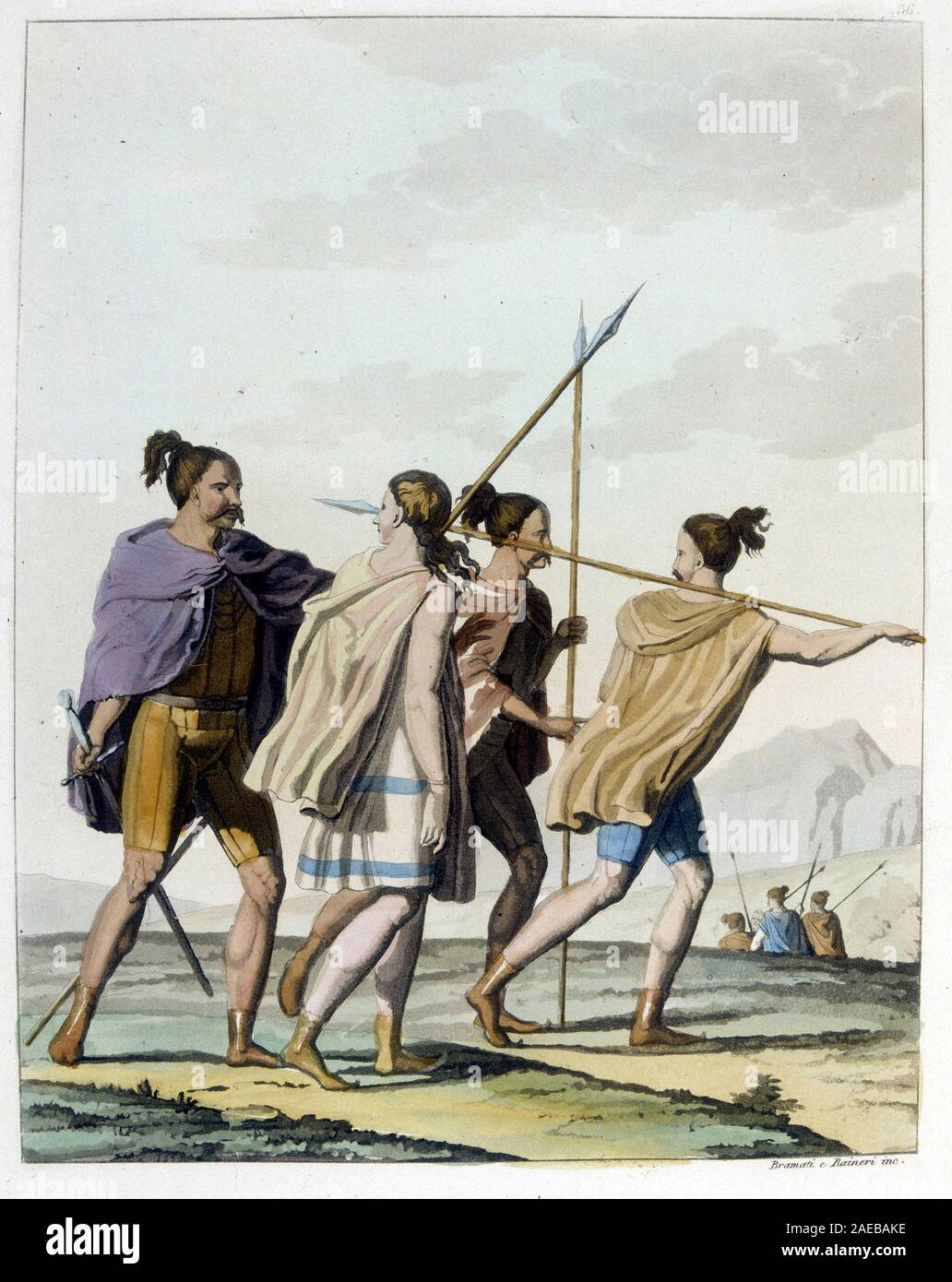 Anciens germains en voyage - in "Le costume ancien et moderne" par ...