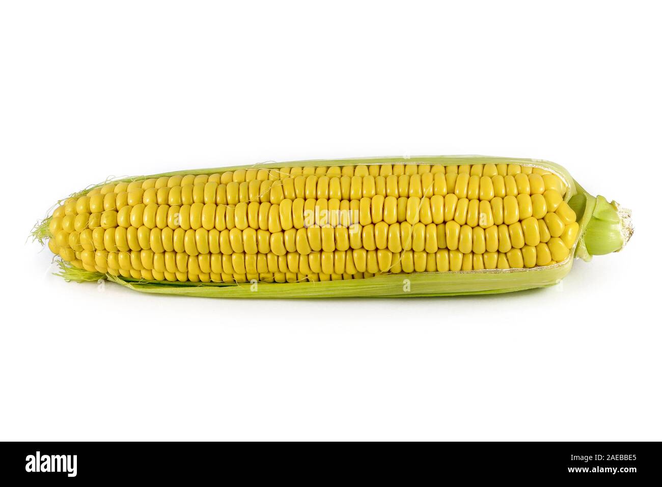 Corn cob isolated on a white background Stock Photo - Alamy