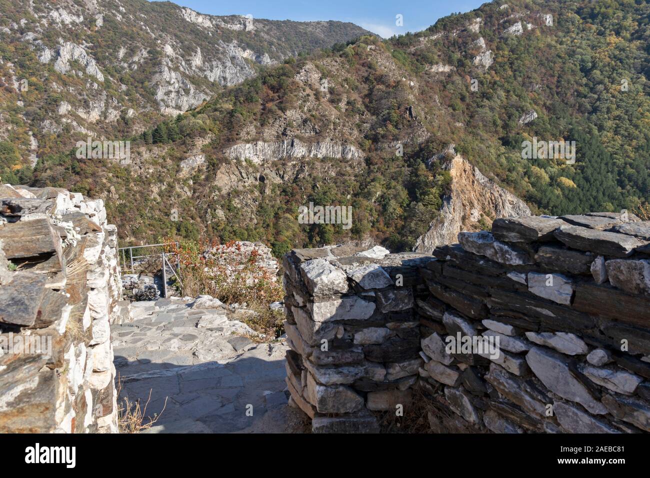 ASENOVGRAD, BULGARIA -OCTOBER 16, 2019: Ruins of medieval Asen Fortress ...
