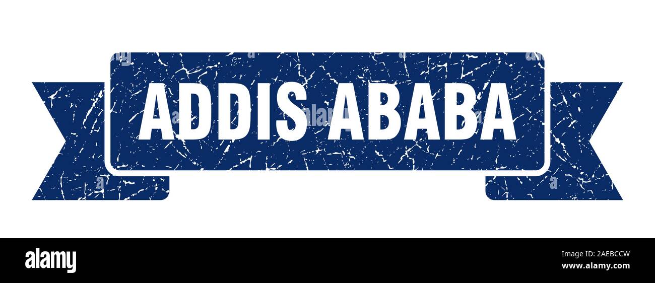 Addis Ababa ribbon. Blue Addis Ababa grunge band sign Stock Vector ...