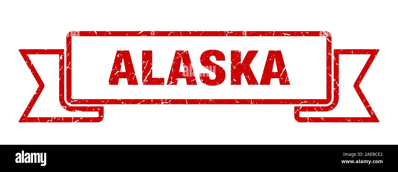 Alaska ribbon. Red Alaska grunge band sign Stock Vector Image & Art - Alamy