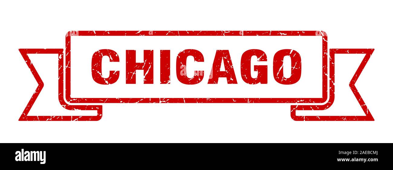 Chicago ribbon. Red Chicago grunge band sign Stock Vector Image & Art ...