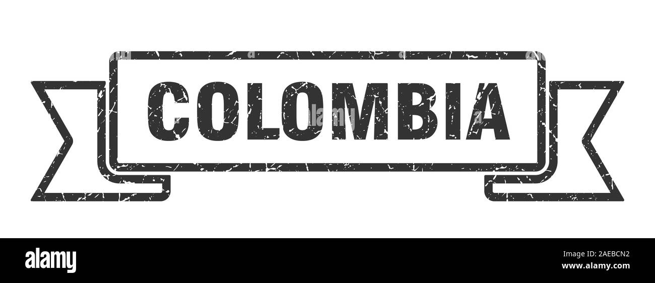 Colombia ribbon. Black Colombia grunge band sign Stock Vector Image ...